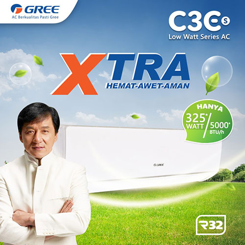 Gree AC Wall Mounted Split Deluxe Low Watt C3E Series 2 PK - GWC-18C3ES