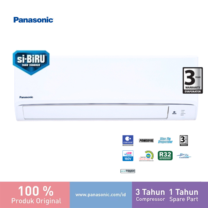Panasonic AC Wall Mounted Split Standard Deluxe Si-Biru Nanoe-G 1 1/2 ...