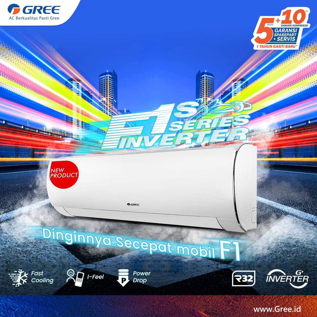 Gree AC Wall Mounted Split Inverter F1S Series 1 PK - GWC-09F1S